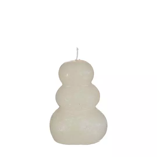 Pebble Candle D7xH9,5 cm - Wit | Tuincentrum De Boet