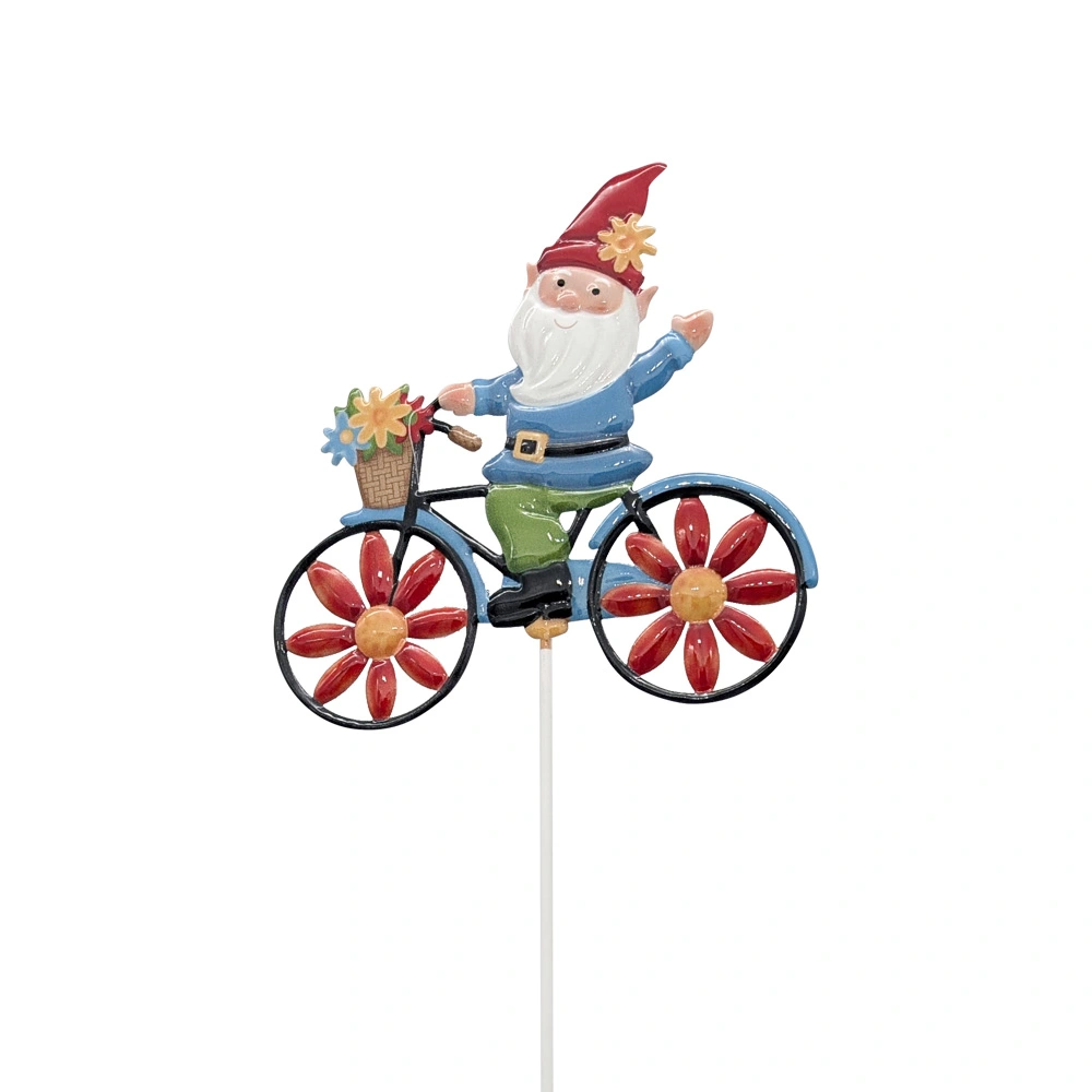 Tuinsteker Kabouter op Fiets Ijzer - 18x60 | Tuincentrum De Boet