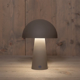 Tafellamp Oplaadbaar Rond Taupe - Ø15x21 cm | De Boet